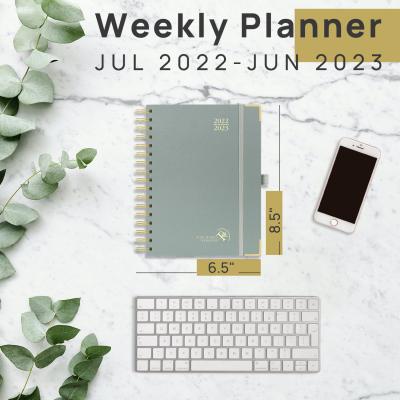 Cina Pianificatore medio luglio 2023-giugno 2023 grigio con programma orario e le linguette mensili in vendita