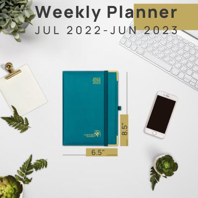 China Verde semanal executivo do planejador 2023-2023 o Pacífico com programação de hora em hora e abas mensais à venda