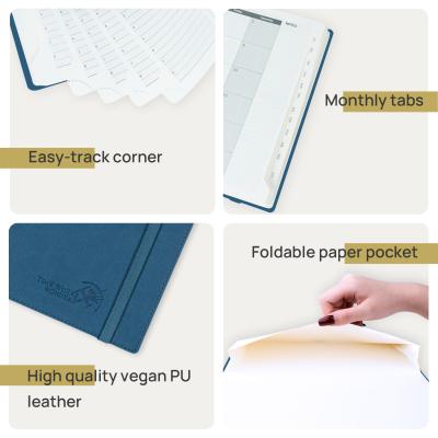 China Custom 2023-2023 Planner Medium Night Blue Softcover With Hourly Schedule for sale