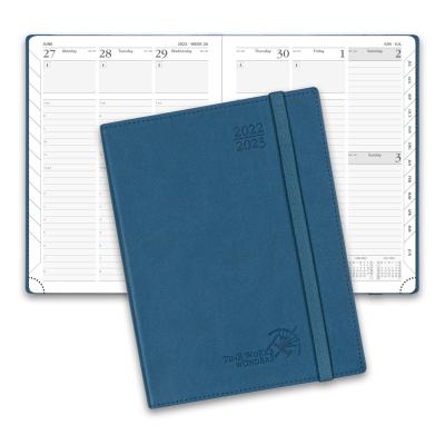 China Custom 2023-2023 Planner Medium Night Blue Softcover With Hourly Schedule for sale