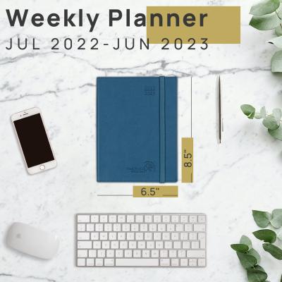China Custom 2023-2023 Planner Medium Night Blue Softcover With Hourly Schedule for sale