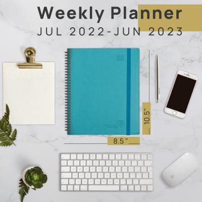 China Wirebound Soft Cover Academic Planner Vertical Layout Weekly Overview for sale