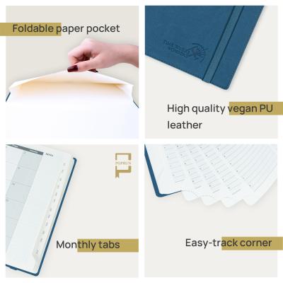 Cina Blu accademico a spirale di notte di personalizzazione del pianificatore di Softshell grande in vendita