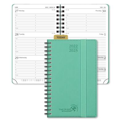 China Copertura verde dell'unità di elaborazione di 4.25X6.75inch Mini Agenda settimanale 2023 2023 su ordinazione for sale