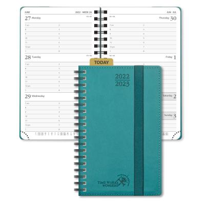China Turchese su ordinazione Mini Agenda settimanale 2023 2023 pagine verticali della disposizione for sale