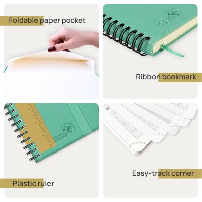 Cina Pianificatore accademico amichevole Wirebound Softcover di ECO nel colore verde in vendita
