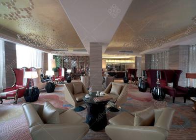 China Solid Wood Modern Reception Furniture , Comfortable Relax Fabric Lobby Furniture Sets for sale