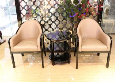 China Guest Reception Chairs With Black Lacquer Coffee Table , Commercial Hotel Office Lobby Chairs for sale