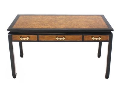 China Brown Five Star Hotel Writing Desk  Solid Wood Legs With Drawer Veneer And Painting for sale