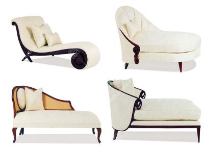 China Fabric Reclining Chaise Hotel Furniture Lounge Chairs Solid Wood Carved High Standard for sale