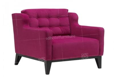China Red Hotel Upholstered Accent Chairs , Small Chaise Lounge Chairs For Bedroom for sale