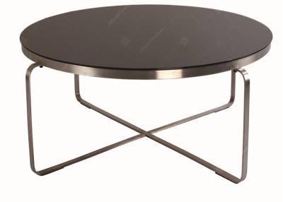 China Wooden Round Size Hotel Coffee Table Stainless Steel Frame Environment - Friendly for sale
