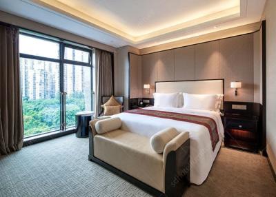 Cina Mobilia acrilica dell'hotel della camera da letto, letto matrimoniale semplice di legno comodo in vendita