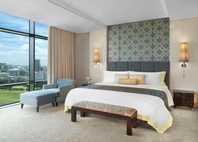 Cina Lucentezza della mobilia dell'hotel alta di legno + letto a due piazze compensato/del MDF in vendita
