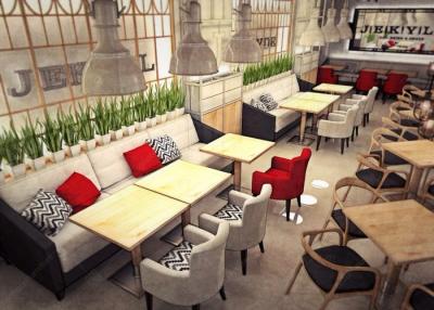 China Modern Restaurant Furniture / Oak Wooden Restaurant Tables And Chairs for sale