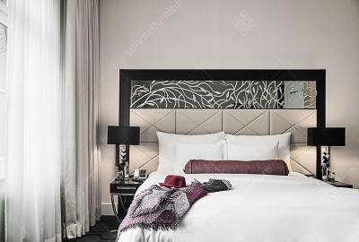 Cina Gli insiemi di legno della mobilia di colore della camera da letto nera di lusso dell'hotel personalizzano la progettazione moderna in vendita
