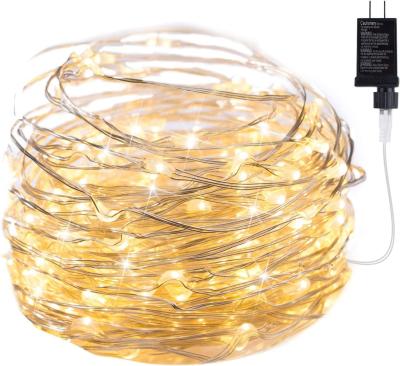 China IP66 Minetom Fairy Lights Plug In Starry String Lights 33Ft 100 LEDs Silver Wire Firefly for sale