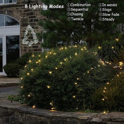 Cina auto impermeabile di 2M Solar Icicle Lights fuori sulle luci della corda della tenda per la decorazione della parete dell'iarda in vendita