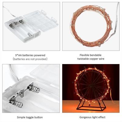 中国 10mハロウィンの豆電球電池は銅線夜ライト寝室党装飾を作動させる 販売のため