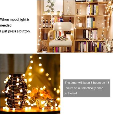 Cina 100 LEDs Battery Operated String Lights Globe Fairy Lights with Remote Control for Outdoor Tent Camping in vendita