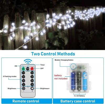 Cina Impermeabile dell'interno delle luci a pile all'aperto della corda 100LED con i modi di illuminazione a distanza del temporizzatore 8 per la decorazione del giardino in vendita