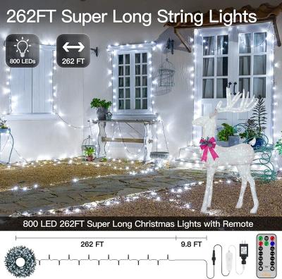 Cina Le luci all'aperto di natale bianco del LED con la ripresa esterna impermeabilizzano i 8 modi mettono insieme le luci leggiadramente tappano in temporizzatore per la Camera in vendita