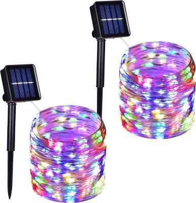 Cina Di luci di Natale solari all'aperto colorate Multi con le luci leggiadramente del filo di rame di modi 8-Lighting per il patio in vendita