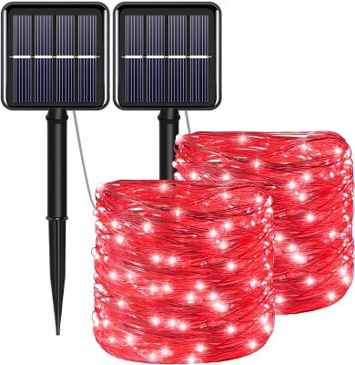 Cina Red Solar Christmas String Lights 100pcs 8 Modes Fairy Lights For Valentine'S Day in vendita