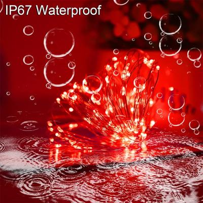 Cina Red Solar Christmas String Lights 100pcs 8 Modes Fairy Lights For Valentine'S Day in vendita