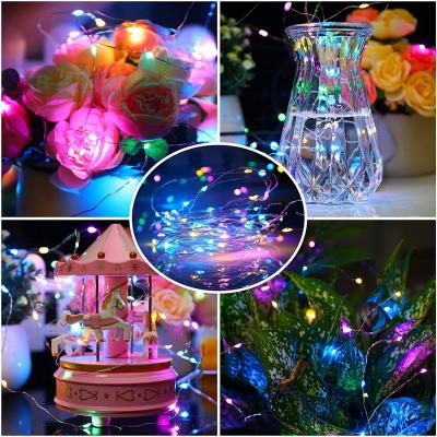China Multicolor Battery Operated Flashing Light Mode Silver Wire Mini For Festival Decoration Te koop