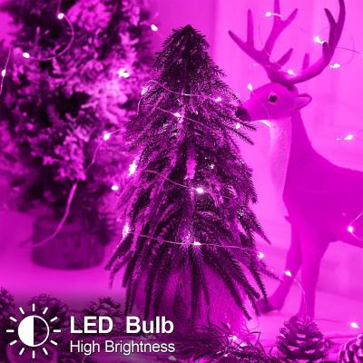 China Indoor Battery Operated Pink Christmas Fairy Lights With Timer Copper Wire Starry Lights Te koop