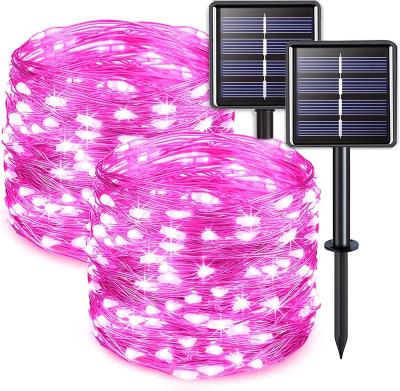 Cina IP44 Solar Christmas String Lights 100 LED Pink Solar Fairy Lights For Valentine's Day in vendita