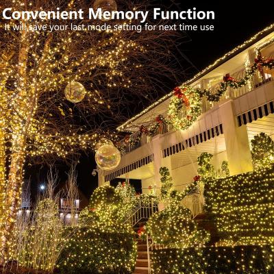China As luzes feericamente internas brancas mornas para o quarto impermeável com o temporizador da memória dos modos do telecontrole 8 obstruem dentro para a árvore do Xmas à venda
