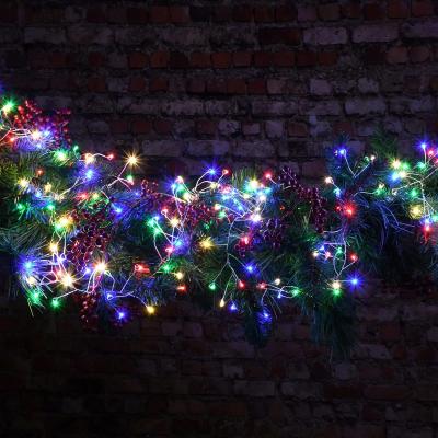 China Decorações impermeáveis a pilhas brilhantes do Natal do fio da prata do diodo emissor de luz das luzes de fada 60 para exterior interno à venda