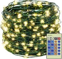 China 300 LED Christmas Tree String Lights Warm White Dimmable With Remote Control Plug In for sale