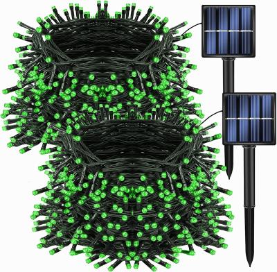 Cina Le luci all'aperto 200 LED della corda solare verde di Natale con i 8 modi impermeabilizzano le luci leggiadramente per il giardino del patio in vendita