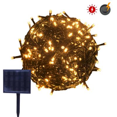China A corda solar do Natal da paisagem exterior do pátio do gramado ilumina o amarelo do Natal de 200 diodos emissores de luz à venda