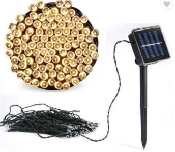 Cina La corda solare gialla di Natale della tenda accende un PVC di 200 LED con cavo verde in vendita