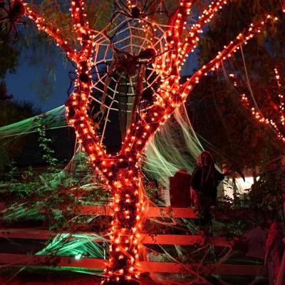 Cina 8 batteria verde del cavo 70m di Halloween di modi delle luci arancio della corda 3.7V in vendita