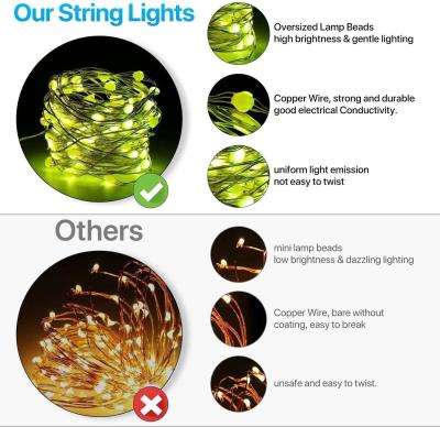 China A cintilação do fio de cobre da C.C. 3V ilumina luzes em mudança da corda da cor IP65 para o quarto à venda