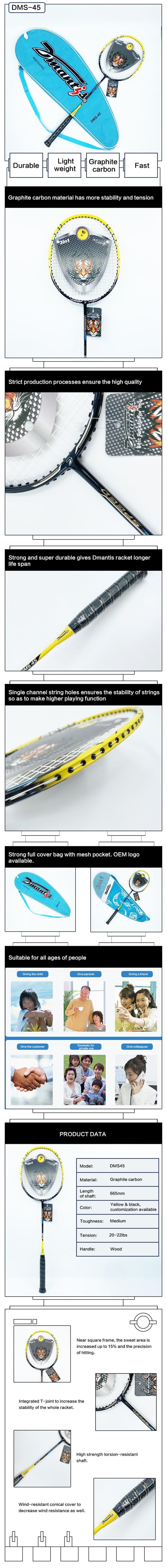 High Quality Racket Indoor&Outdoor Professional Training Economical Carbon Fiber Customize Badminton Racket