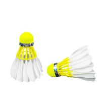 China Training Fluorescent Goose Feather Shuttlecocks Yellow Class A for sale