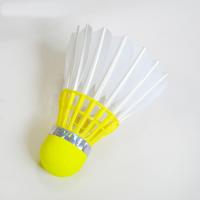 China Training Fluorescent Goose Feather Shuttlecocks Yellow Class A for sale