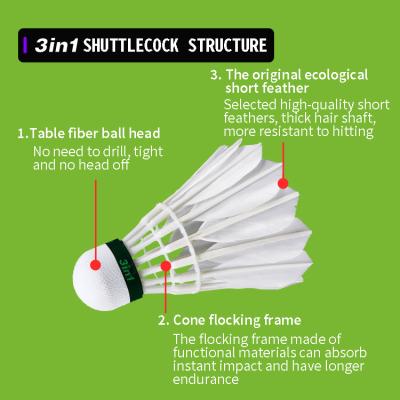 Cina addestramento stabile durevole di Duck Feather Shuttlecock For Sports di volano 3in1 in vendita