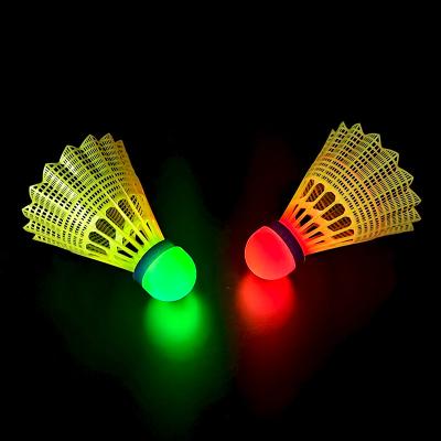 China Lasting Colorful Blinking LED Badminton Shuttlecock Ball Glowing Night for sale