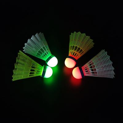 China Glowing Luminous LED Badminton Shuttlecock Colorful Flashing Lighted LED Badminton for sale