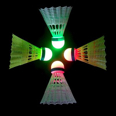 China Colorful Flashing Light LED Badminton Shuttlecock Nylon Leaf for sale