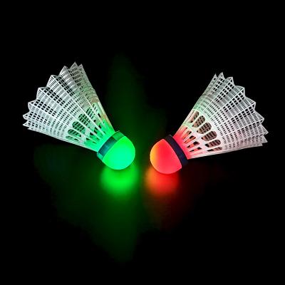 China Colorful Flashing Light LED Badminton Shuttlecock Nylon Leaf for sale