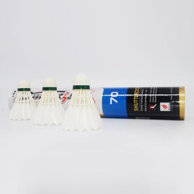 China Tournament Grade Badminton Goose Feather Shuttlecock For Outdoor Dmantis D70 for sale
