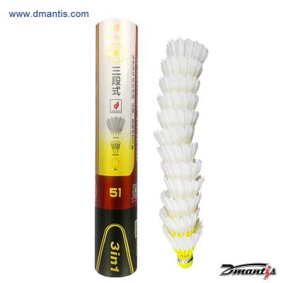 Cina Gallo in fibra di oca naturale 3 in 1 Shuttlecock di badminton D51 con velocità 78 in vendita